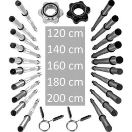 Movit - 120cm Langhantelstange, schwarz, Federverschluss