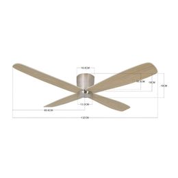 Beacon Deckenventilator Fraser chrom/teak DC leise Ø 132 cm