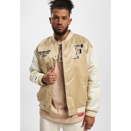 Collegejacke Fubu "Fubu Herren FM231-003-2 College Shiny Varsity Jacket" Gr. L, beige (sand, offwhite) Herren Jacken Sportjacken