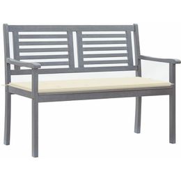 2-Sitzer-Gartenbank Doppelsitzbank/Ruhebank Gartenstuhl mit Auflage 120 cm Grau Eukalyptusholz XZZZ526456 MAISONCHIC