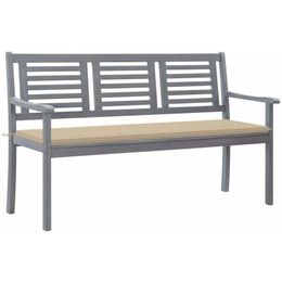 3-Sitzer-Gartenbank Doppelsitzbank/Ruhebank Gartenstuhl mit Auflage 150 cm Grau Eukalyptusholz XZZZ945539 MAISONCHIC
