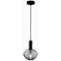 ECO-Light Pendelleuchte Ripple in Schwarz-transparent und Schwarz - black