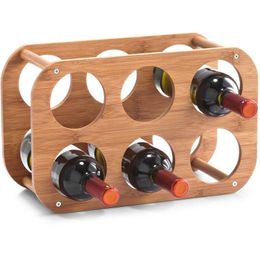 zeller - Weinregal aus Bambus für 6 Flaschen, 38 x 16 x 24 cm