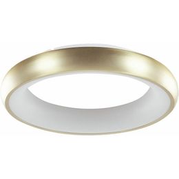 Beliani Deckenleuchte Gold Ringform Stahl und Kunststoff mit Integriertem LED-Licht Runde Form Moderne Beleuchtung - Weiß