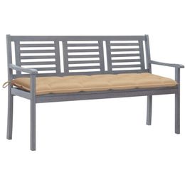 MAISONCHIC - 3-Sitzer-Gartenbank Doppelsitzbank/Ruhebank Gartenstuhl mit Auflage 150 cm Grau Eukalyptusholz XZZZ157552
