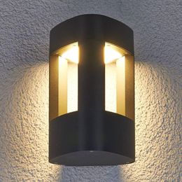 LUCANDE LED-Außenwandleuchte Pirron, dreieckig, Aluminium, schwarz - anthrazit