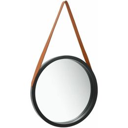 Wandspiegel Badzimmer Spiegel mit Gürtel 40 cm Schwarz vidaXL