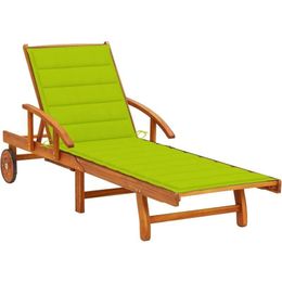 MAISONCHIC - Gartenliege Sonnenliege Relaxliege für Garten, Balkon und Terrrasse mit Auflage Akazie Massivholz DE98521