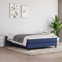 MAISONCHIC Boxspringbett Doppelbett Bett für Schlafzimmer Blau 140x200 cm Stoff DE57149