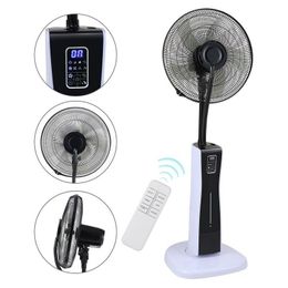 Stand Ventilator mit 3-stufiger Wasser-Vernebelung inkl. Multifunktions-Fernbedienung. Luftbefeuchter mit elektronischem Timer - Schwarz - Tolletour