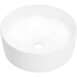 MAISONCHIC - Waschbecken Aufsatzwaschtisch Waschschale für Badezimmer 36 x 14 cm Keramik Weiß DE99534
