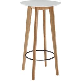 Stehtisch 60x110x60 cm Weiß, Bartisch für 4 Personen, Moderner Tisch für Bar, Design Partytisch Holz, Hochtisch Eiche Skandinavisch - FineBuy