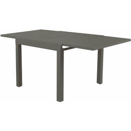 Ausziehbarer Tisch 'Sardegna' aus Aluminium-Lamellen für Garten und Veranda -Klein / Taupe