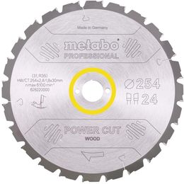 Kreissägeblatt Holz Power Cut 254x30 mm 24 wz 5°neg Kapp- Gehrungssägen - Metabo