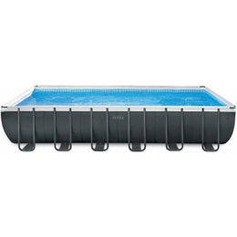 Frame Swimming Pool Set Ultra Quadra xtr anthrazit 732 x 366 x 132 cm Inkl. Sandfilteranlage - Intex