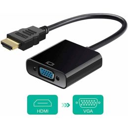 Hdmi auf vga Adapter, hdmi auf vga Adapter Active Hd 1080p Stecker auf Buchse Videokonverter für Computer, Desktop, Laptop, pc, Monitor, Projektor,