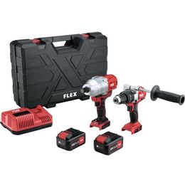 Flex Tools - Flex Maschinen-Set: pd 2G 18.0-EC FS55 + iw 3/4" 18.0-EC, 2x 5,0 Ah und Lader