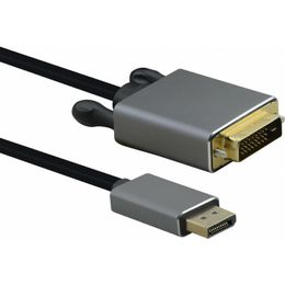 Anschlusskabel, DisplayPort Stecker/DVI Stecker, premium, 1,0m, schwarz (288448) - helos