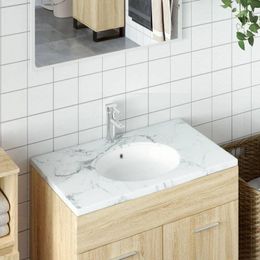 Bonnevie - Waschbecken,Handwaschbecken Weiß 38,5x33,5x19 cm Oval Keramik vidaXL