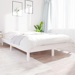 MAISONCHIC Massivholzbett Doppelbett Bett für Schlafzimmer Weiß 200x200 cm Kiefer DE86382