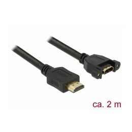 HDMI-Kabel a-a St/Bu z.Einbau 4K 30Hz 2.00m schwarz (85464) - Delock