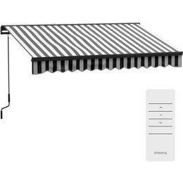Outsunny - Sonnenmarkise Markise Terrassenmarkise, wetterbeständig, 1 Handkurbel, 295 x 250 x 150 cm, Grau + Weiß - Grau+Weiß