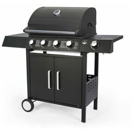 Gasgrill San Angelo 4 Brenner AY0582 mit Seitenbrenner bbq Grill - schwarz - El Fuego