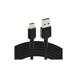 Green Cell - gc Ray led 1.2m usb c Kabel Typ c Nylon Ladegerät für Samsung Galaxy S21 S20 Ultra S10 S9 S8+ Note 20 10 9 8 A80 A71 A70 A50 A42 A41 A31