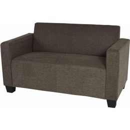 HHG Neuwertig] 2er Sofa Couch Moncalieri Loungesofa Stoff/Textil braun - brown