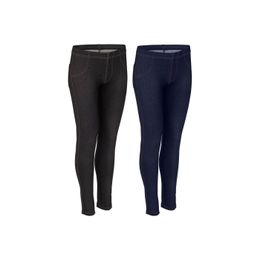 Nur Die Leggings Basic (2-tlg) Treggings mit Gesäßtaschen im 2er Pack