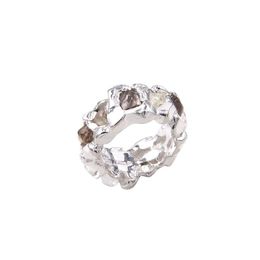 SKIELKA DESIGNSCHMUCK Silberring Diamant Ring "Nuggets" mit 5 Rohdiamanten (Sterling Silber 925) (1-tlg)