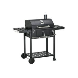 Outsunny Holzkohlegrill BBQ Grill mit zwei Grillrost