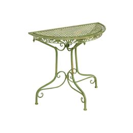 aubaho Gartentisch Balkontisch Gartentisch Eisen Tisch Garten grün Antik-Stil halbrund Ko
