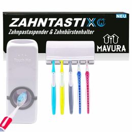 MAVURA Zahnbürstenhalter ZAHNTASTIX Zahnpastaspender Automatischer Zahnpasta