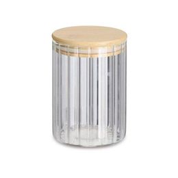 zeller - Glasbehälter mit Bambusdeckel grooves, 550 ml