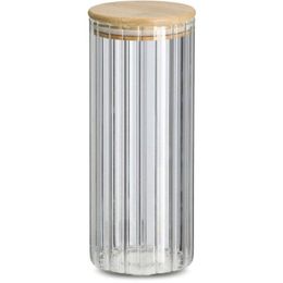 zeller Glasbehälter mit Bambusdeckel grooves, 1100 ml