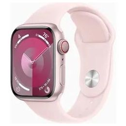 Apple Watch Series 9 41mm GPS + Cellular Aluminiumgehäuse rosé mit Sportarmband hellrosa (S/M)