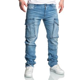 Amaci&Sons Amaci&Sons Cargojeans LINNDALE Sweathose im Denim Look Herren Sweathose in Stretch Denim Jogging Jeans