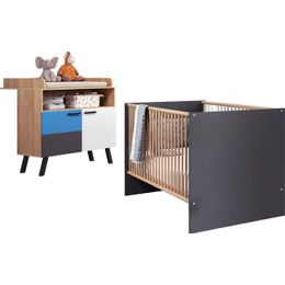 TRENDTEAM Babymöbel-Set Mats, (2-St), neutrales Design, blau|bunt|grau|rosa|weiß