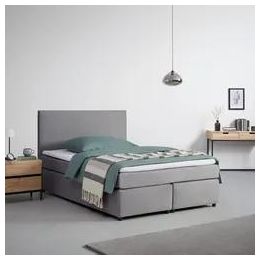 Boxspringbett Florinda ca. 140x200 cm Grau mit Topper