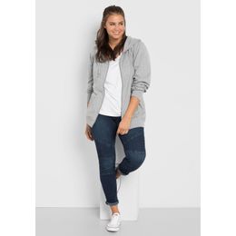 sheego Große Größen: Skinny Power-Stretch-Jeans im Biker-Look, dark blue Denim, Gr.21