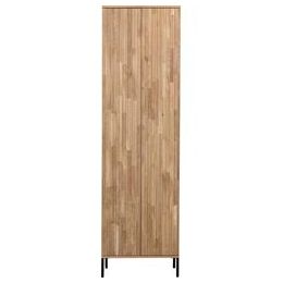 Stauraumschrank Woood "New Gravure" Schränke Gr. B/H/T: 60cm x 210cm x 42cm, beige (natur)