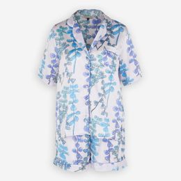 TK Maxx Hellviolettes Pyjamaset aus Satin mit Blättermuster