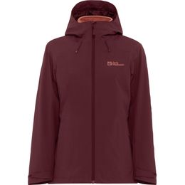 Jack Wolfskin 3in1 Funktionsjacke "Elwater", wasserdicht, atmungsaktiv, für Damen, rot, S