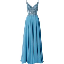 MASCARA© LONDON Abendkleid, lang, V-Ausschnitt, für Damen, blau, 40