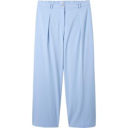 Tom Tailor plus Stoffhose, Bügelfalte, Gürtelschlaufen, für Damen, blau, 50