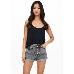 Only Jeansshorts ONLCUBA LIFE PAPERBAG, grau