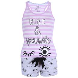 Sarcia.eu Schlafanzug Zweiteiliges violettes Pyjama Rundhalsauschnitt Rise&Sparkle S