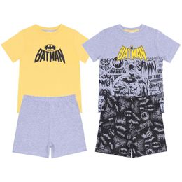 Sarcia.eu Schlafanzug 2x Gelb-grauer Pyjama Batman DC COMICS 9-10 Jahre