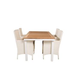 ebuy24 Garten-Essgruppe Panama Gartenset Tisch 90x160/240cm und 4 Stühle M